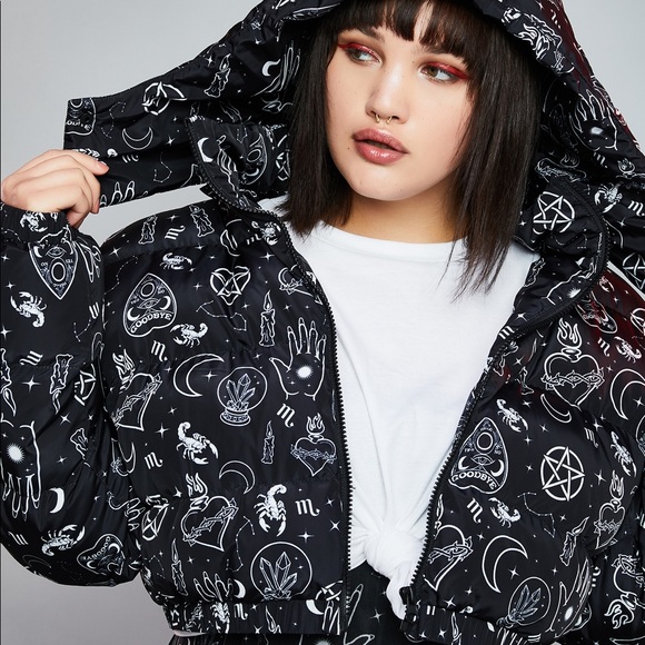 Dolls Kill | Jackets & Coats | Black Horoscopez Puffer Jacket | Poshmark